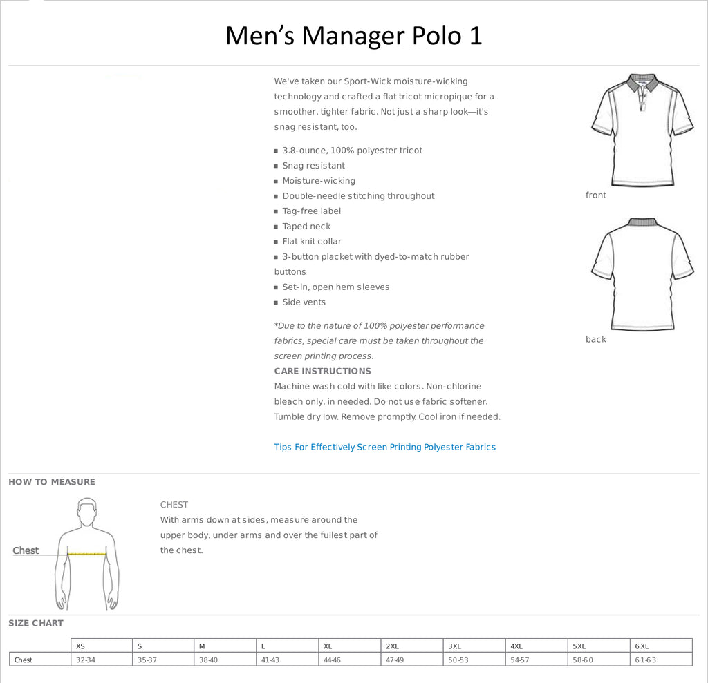 MEN'S MANAGER POLO 1-WITH FULL YOUR PIE LOGO-STOCKED – Your Pie